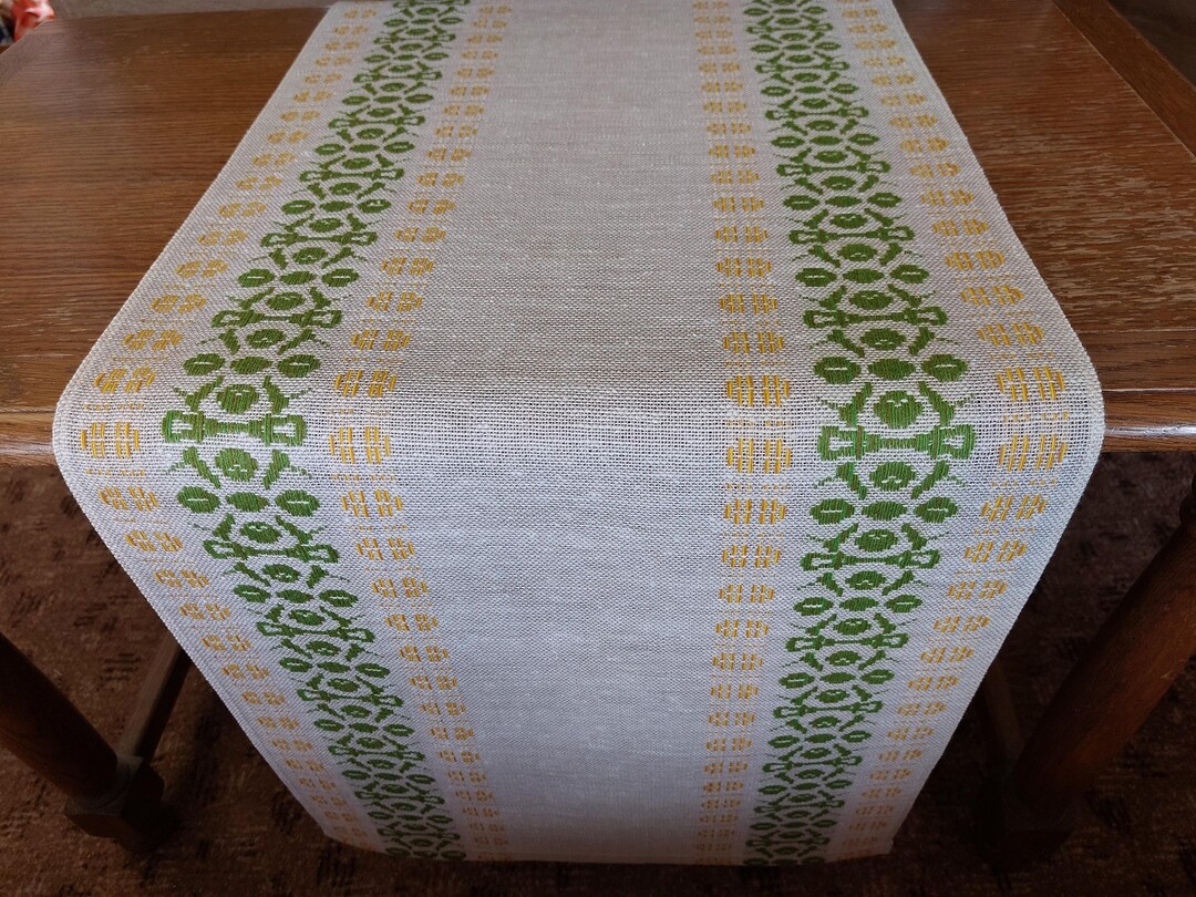 Vintage Woven Acrylic Table Runner, Table Topper, Table Dressing, Table ...