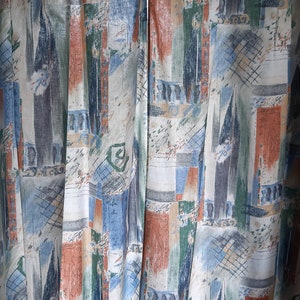 2 Pieces Large Cotton Fabric Printed Curtains, Decorative Curtain ...