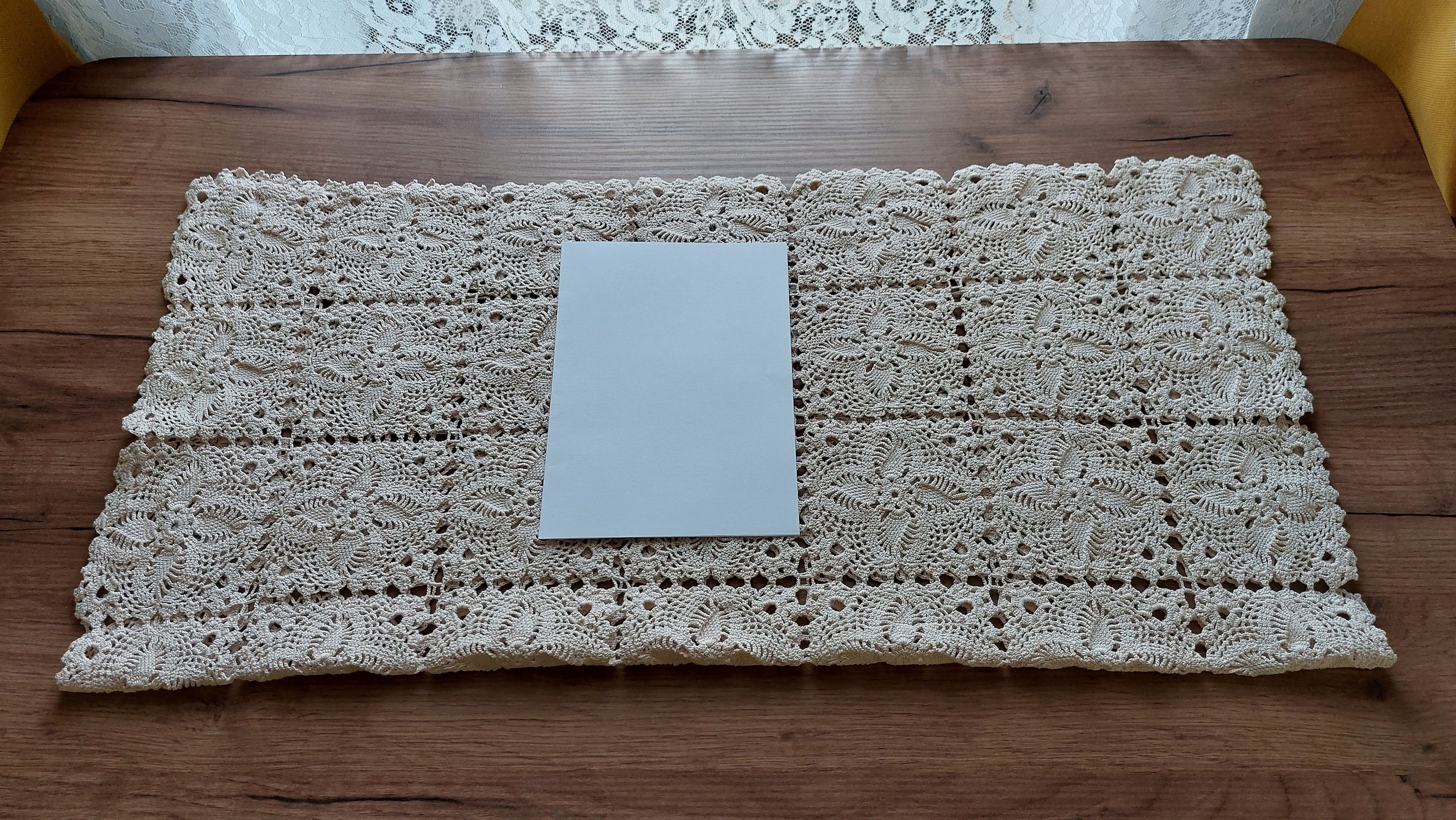 Vintage Scandinavian Handmade Crochet Square Linen Tablecloth - Etsy