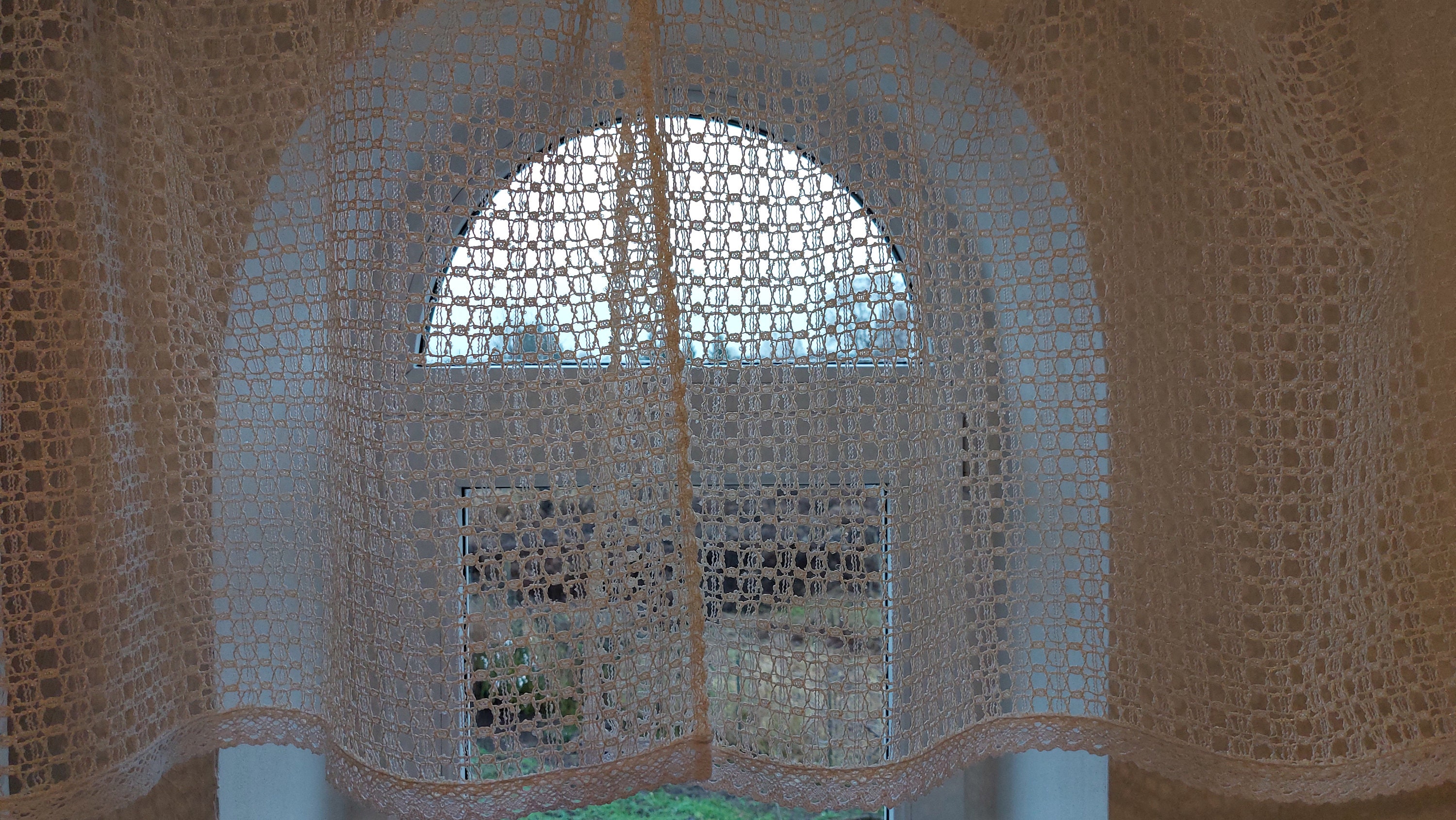 Pair of Vintage Translucent Cafe Curtains , Vintage Sheer Cafe Curtains ...