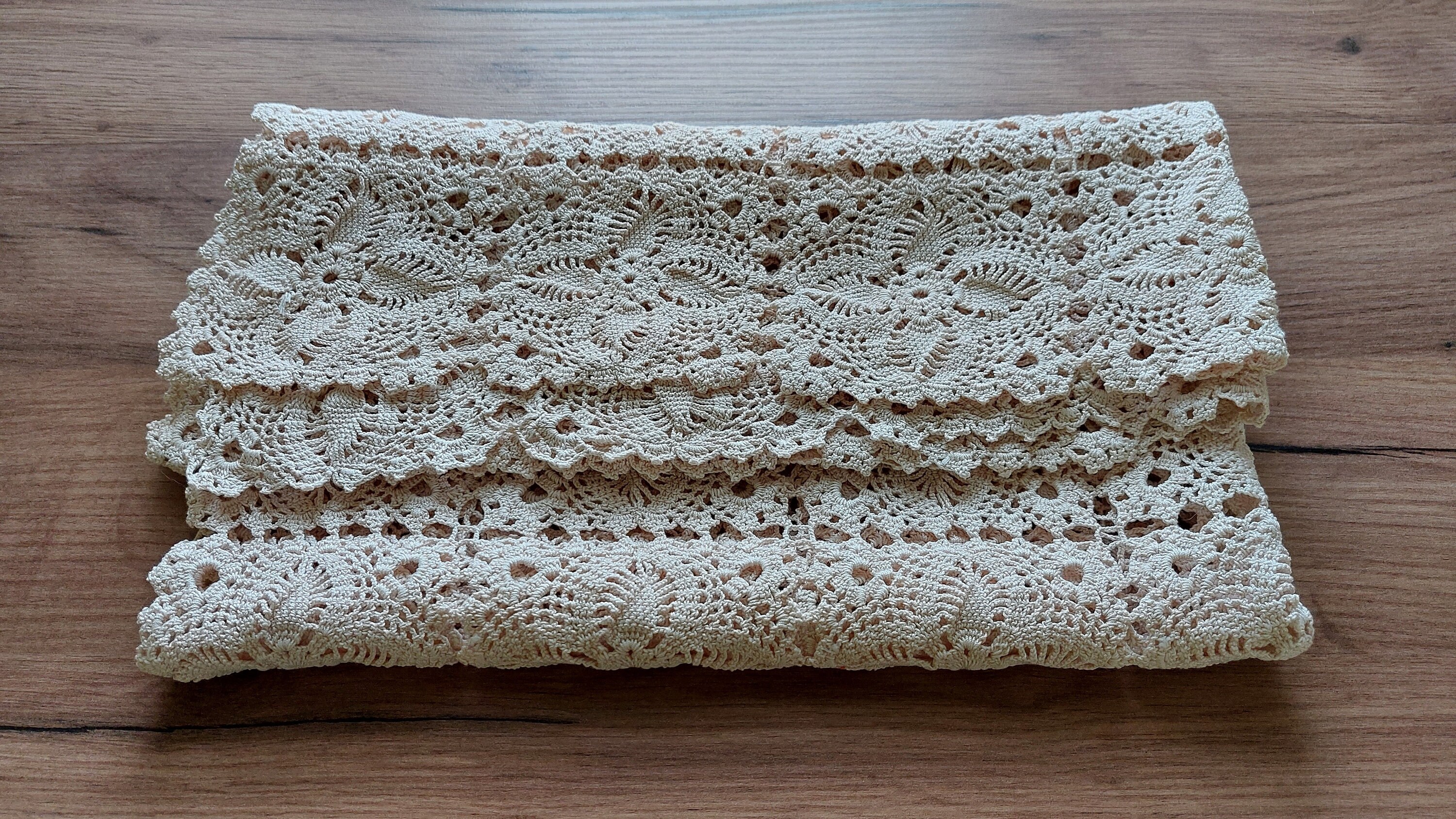 Vintage Scandinavian Handmade Crochet Square Linen Tablecloth - Etsy