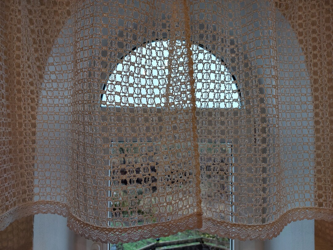 Pair of Vintage Translucent Cafe Curtains , Vintage Sheer Cafe Curtains ...