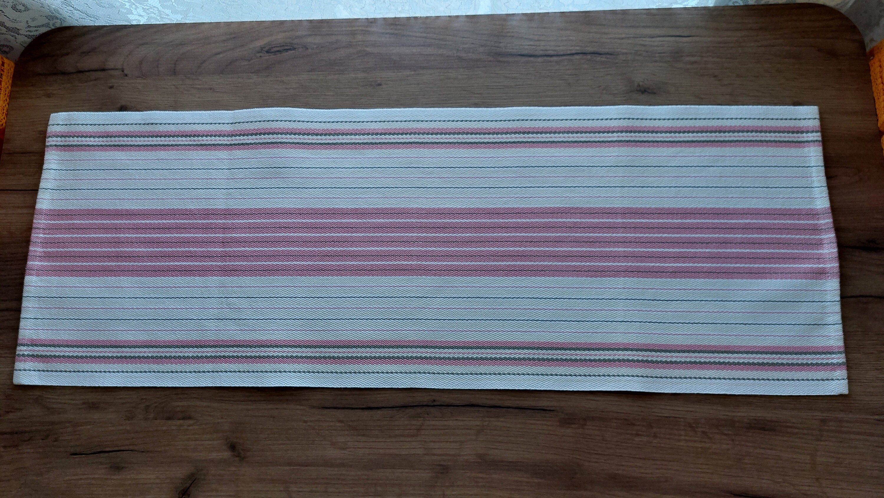 Vintage Woven Thick Linen Cotton Table Runner, Table Topper, Table ...