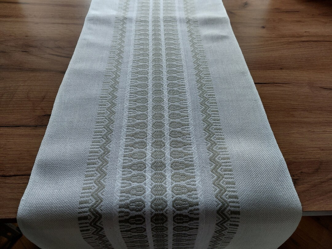 Vintage Woven Linen + Cotton Table Runner, Table Topper, Table Dressing ...