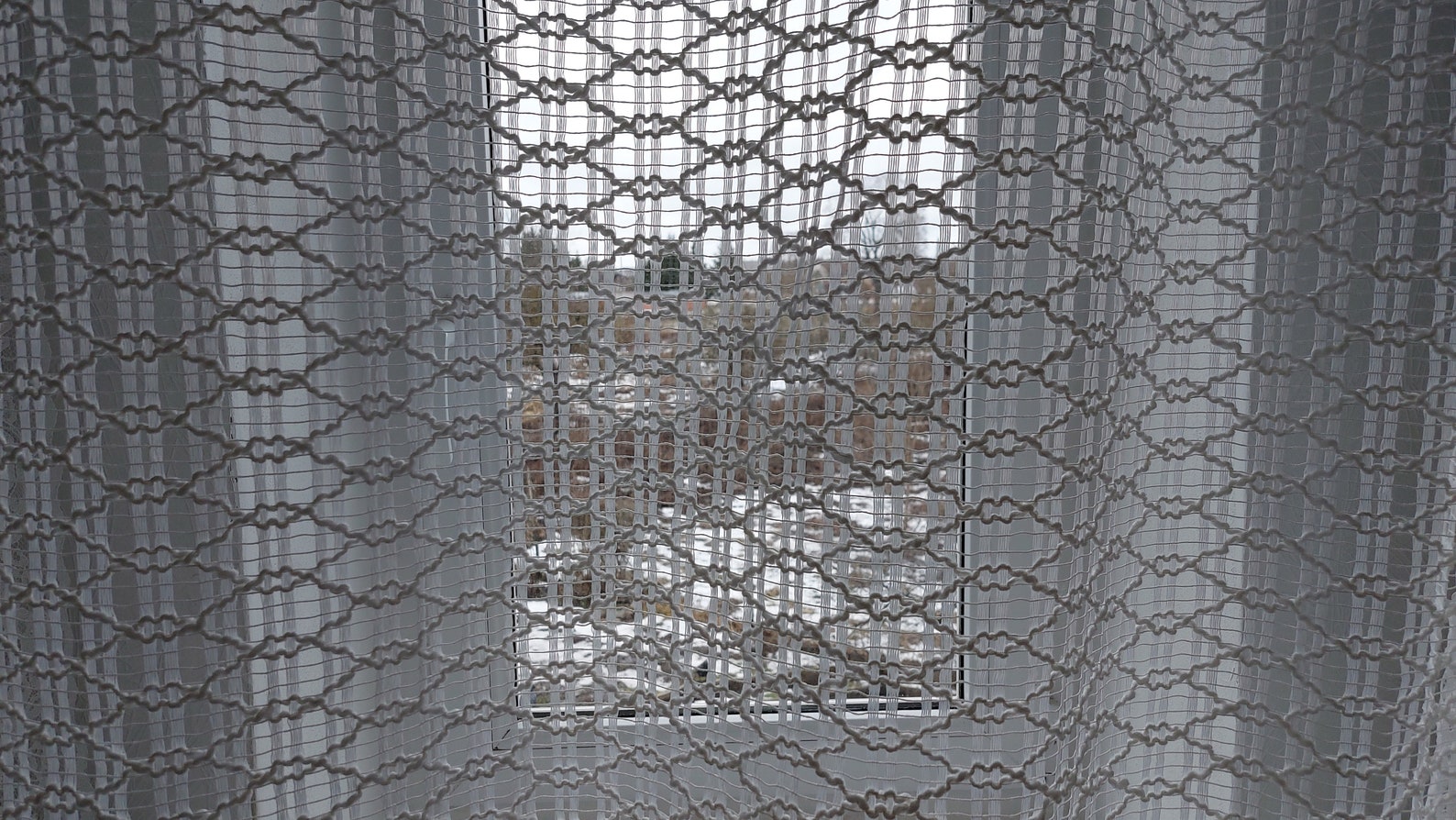 Very Wide Vintage Translucent Curtain Panel , Large Sheer Curtain ...