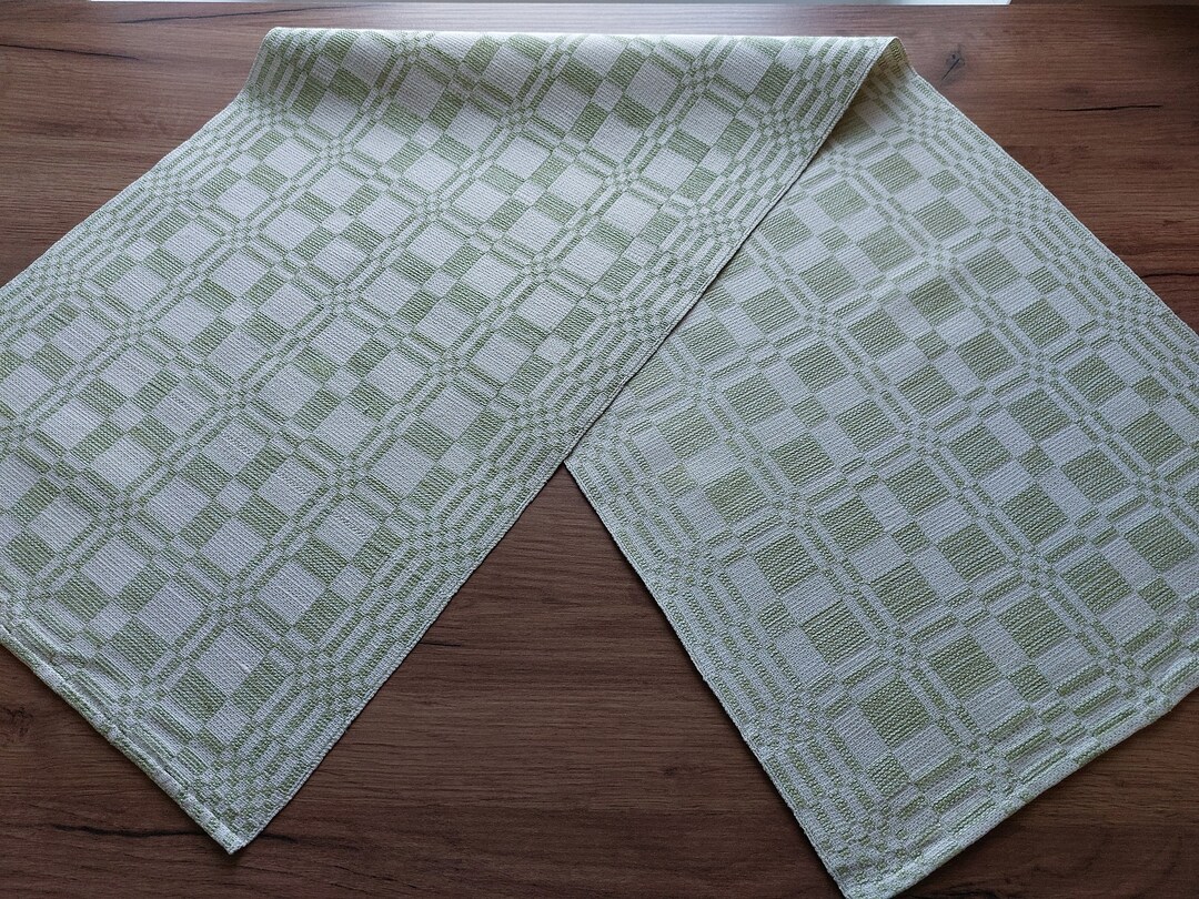 60s Woven Linen Table Runner, Table Topper, Table Dressing, Table Dress ...
