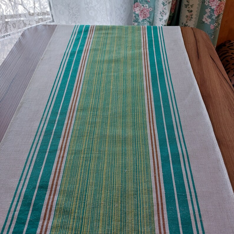 Rustic Woven Linen Table Runner, Table Topper, Table Dressing, Vintage ...