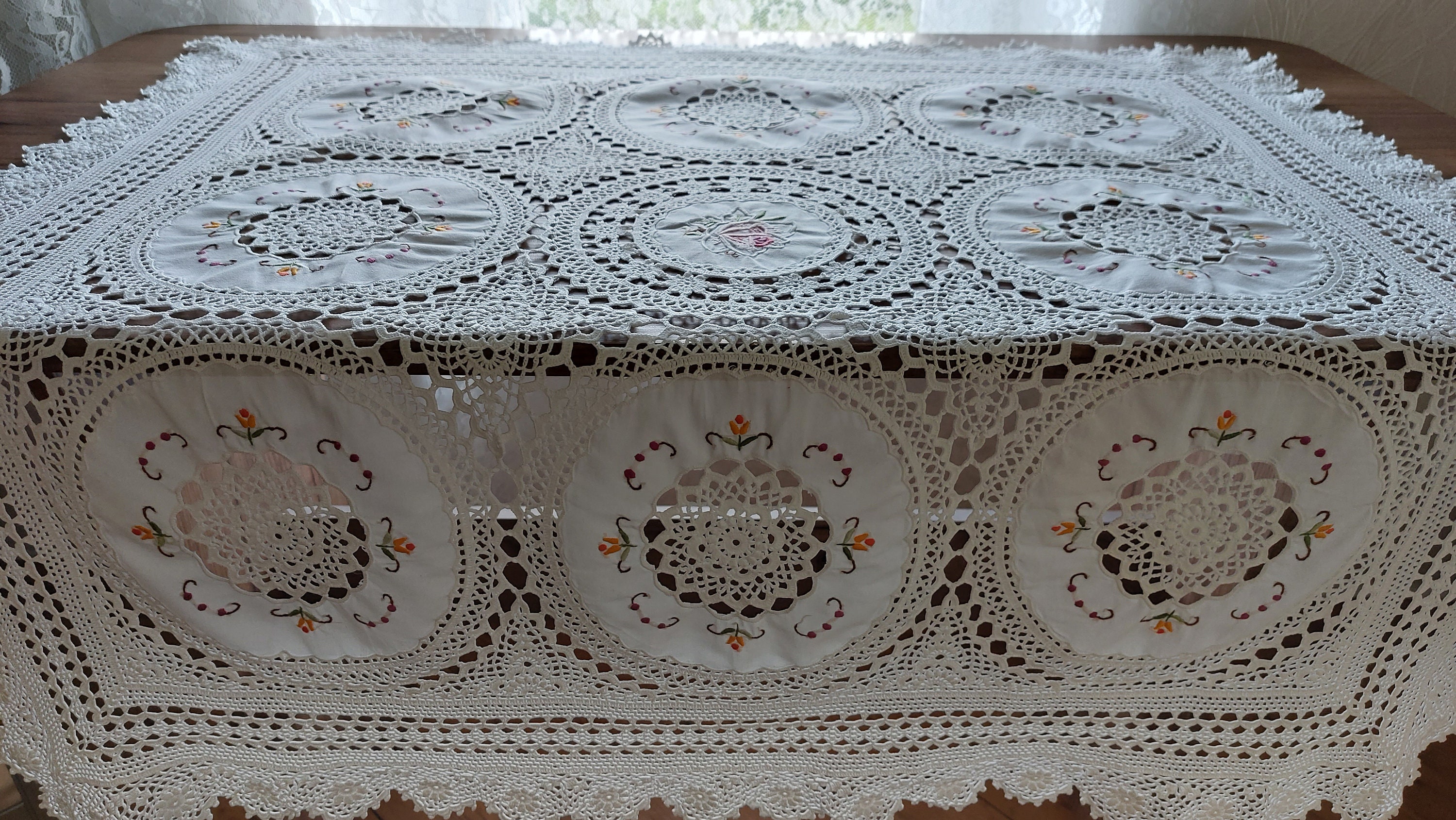 Vintage Fine Work Handmade Table Mat Small Lace Tablecloth - Etsy