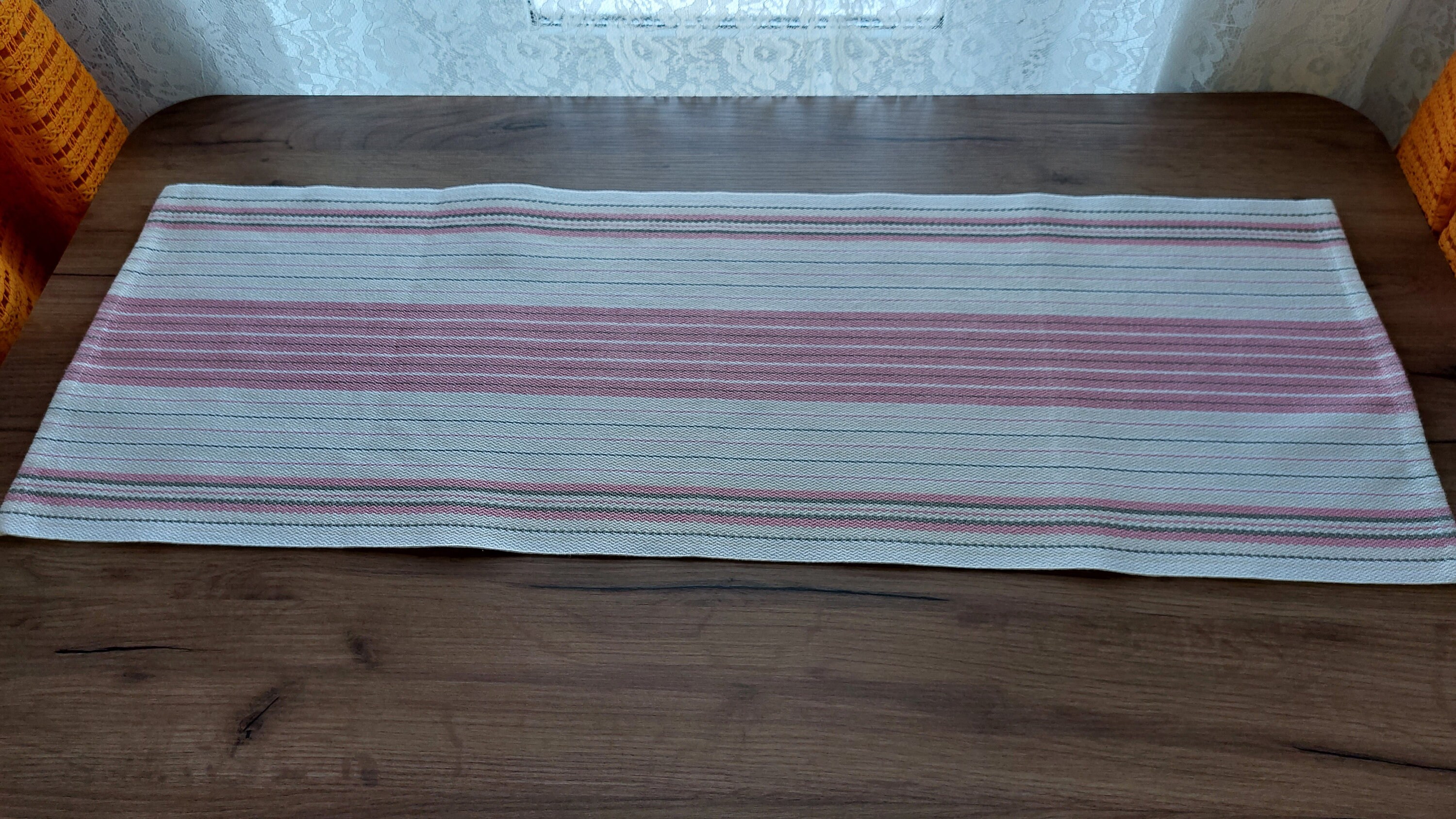 Vintage Woven Thick Linen Cotton Table Runner, Table Topper, Table ...