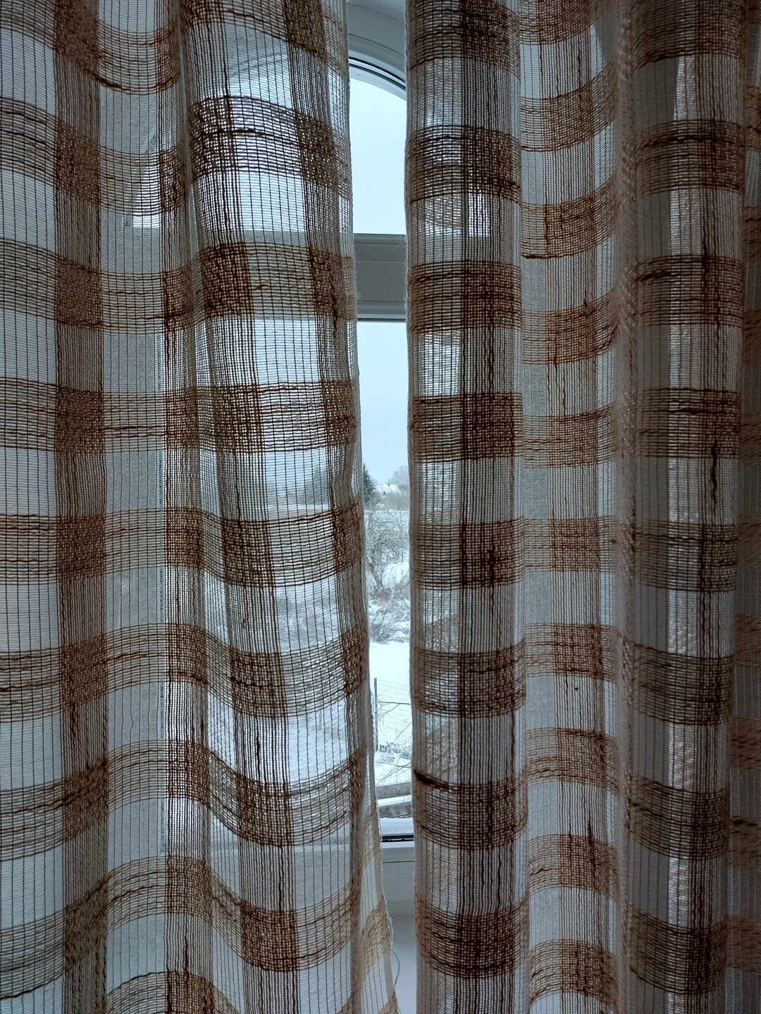 Pair of Wide Vintage Woven Acrylic Curtain Panels , Vintage Curtains ...