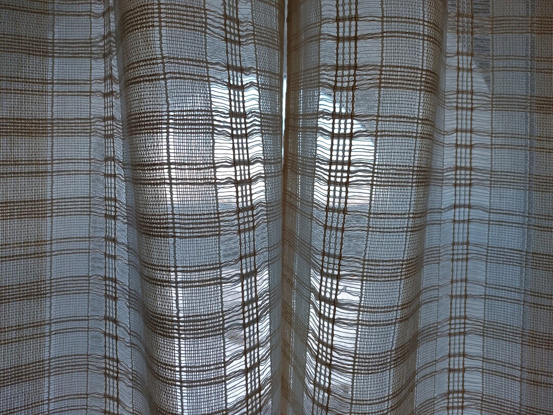Pair of Large Translucent Vintage Woven Acrylic Curtains, Vintage ...