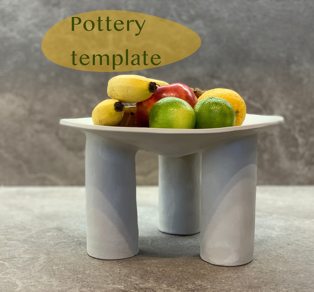 Three-legged Fruit Bowl - Digital Customisable Template for Pottery - Etsy