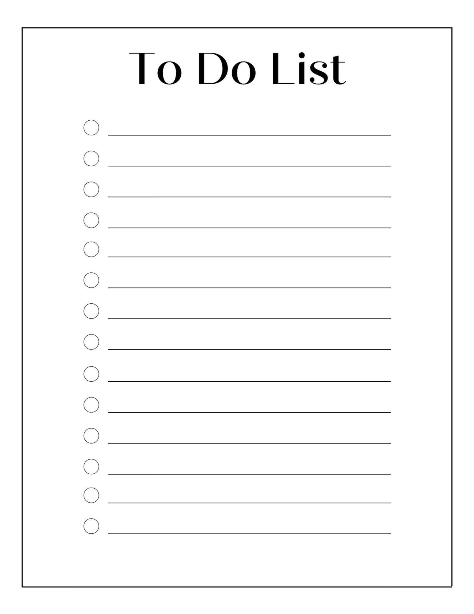 Digital To Do List Basic To Do List Checklist Printable | Etsy