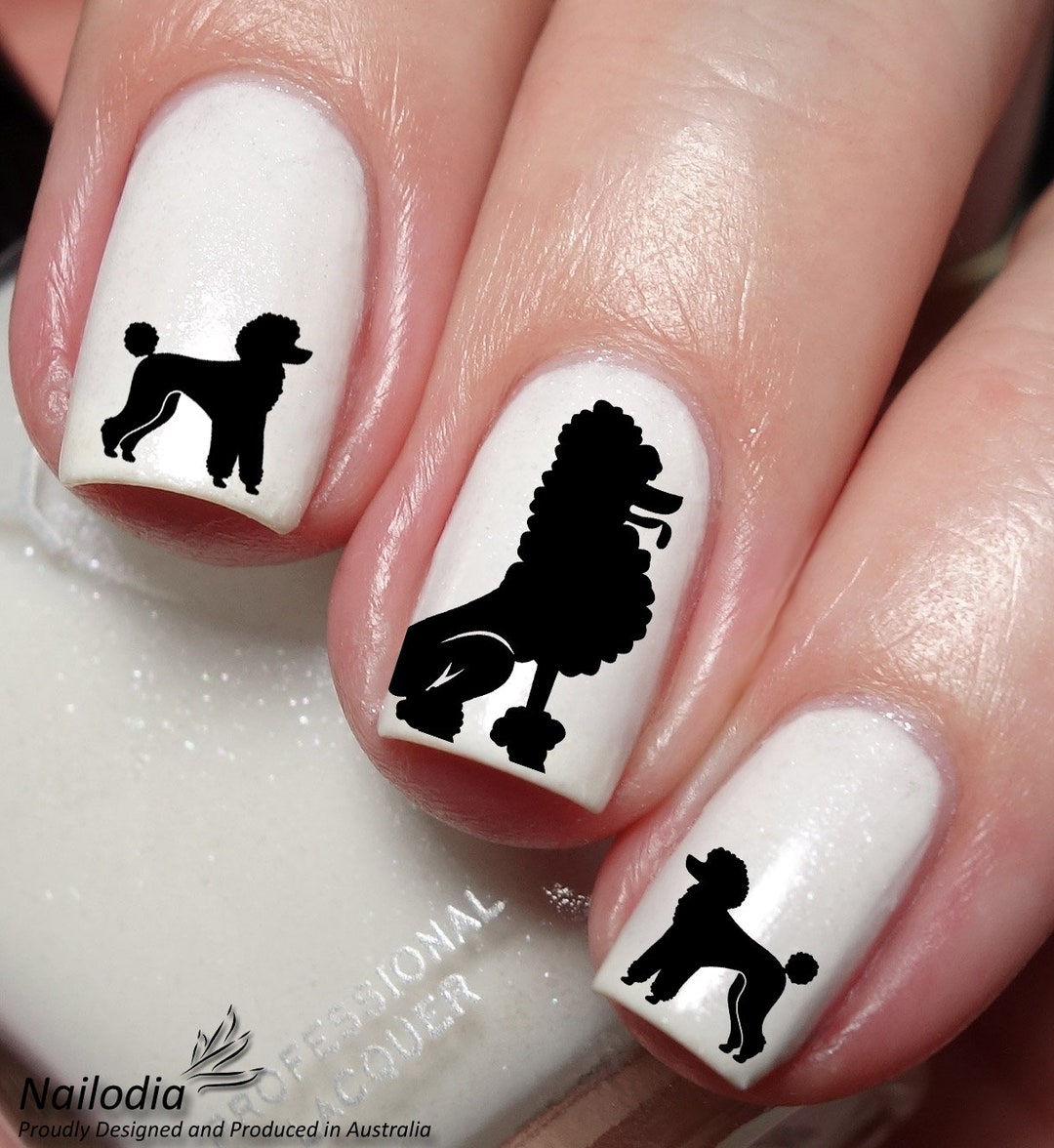 Poodle Dog Puppy Nail Art Decal Sticker - Etsy