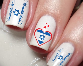Israel Nail Decals & Jewish Nail Art - Etsy