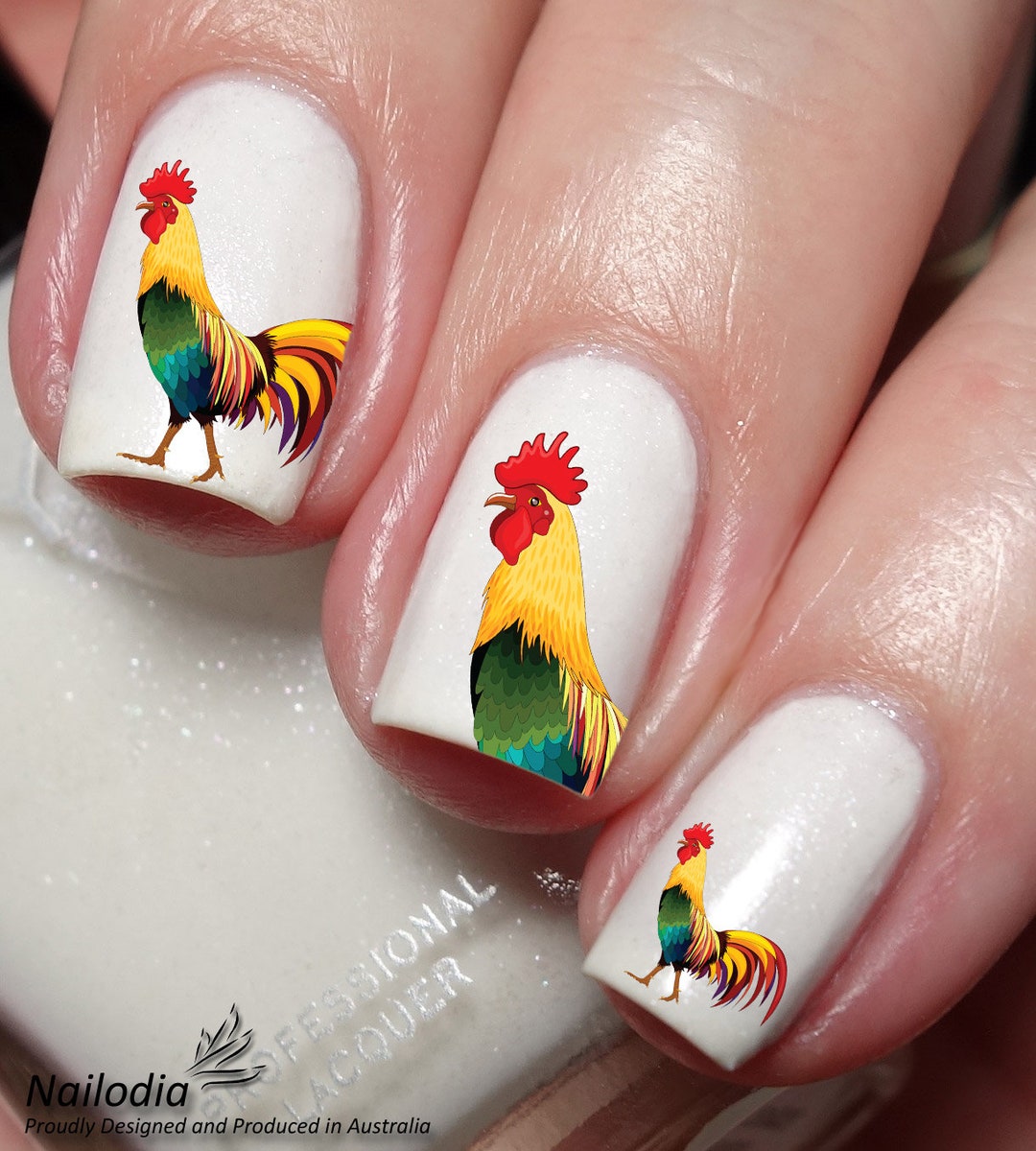 Rooster Lovers Nail Art Decal Sticker - Etsy