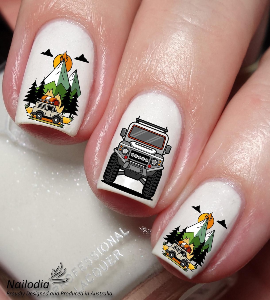 Camping off Road Nail Art Decal Sticker - Etsy