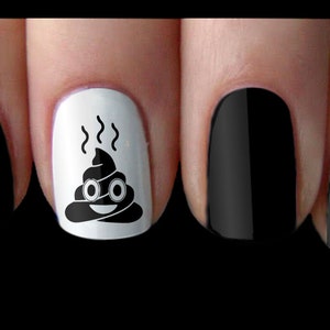 Funny Poop Emoji Nail Art Decal Sticker - Etsy