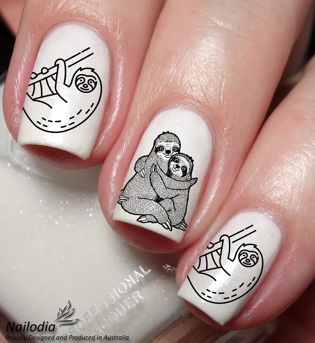 Cute Slow Sloth Nail Art Decal Sticker - Etsy