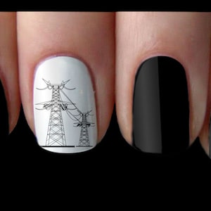 Lineman Electrician Nail Art Decal Sticker - Etsy
