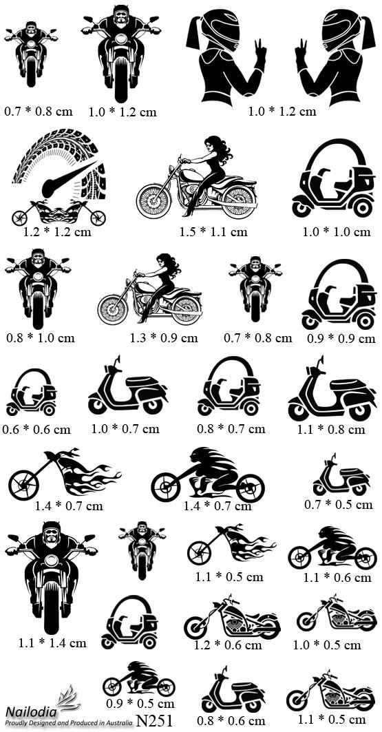 Motorbike & Biker Nail Art Decal Sticker - Etsy Canada
