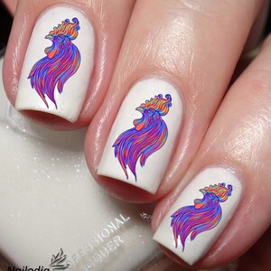 Rooster Lovers Nail Art Decal Sticker - Etsy