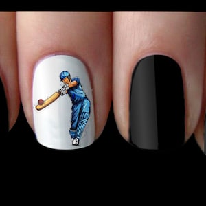 Cricket Player Nail Art Decal Sticker - Etsy
