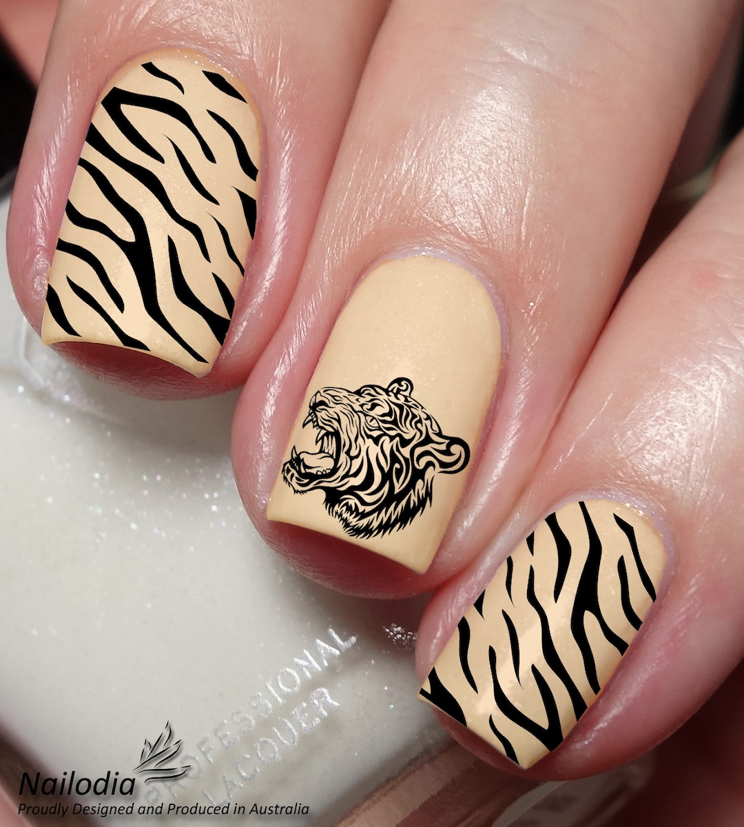 Tiger Nail Art Decal Sticker - Etsy