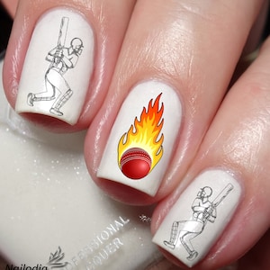 Cricket Player Nail Art Decal Sticker - Etsy