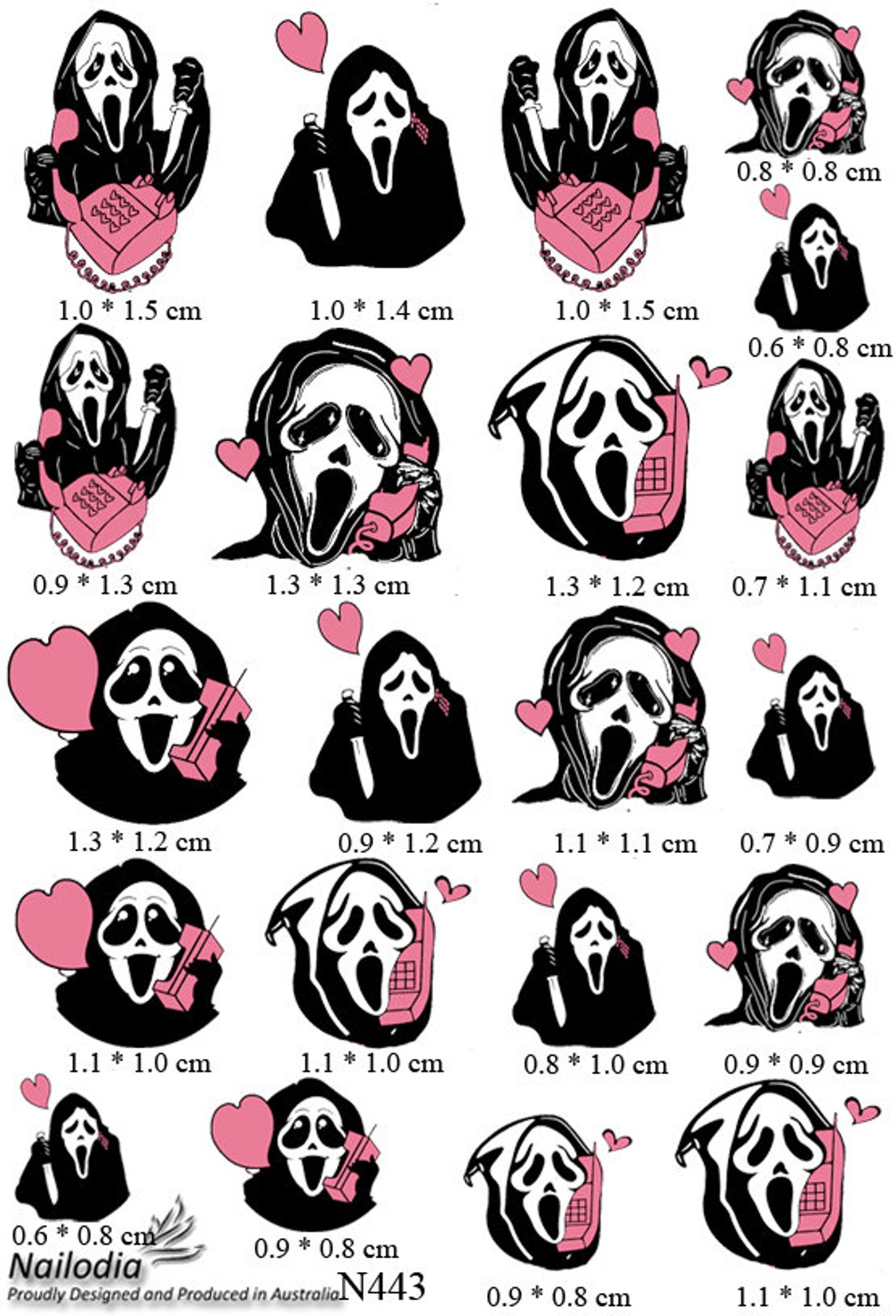 Cute Scream Ghost Face Nail Art Decal Sticker - Etsy