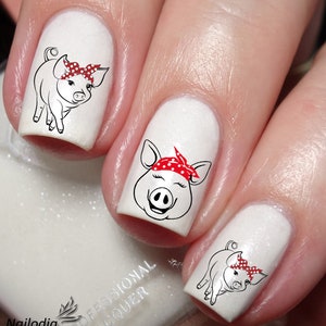 Happy Pig Nail Art Decal Sticker - Etsy