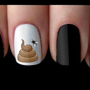Funny Poop Emoji Nail Art Decal Sticker - Etsy