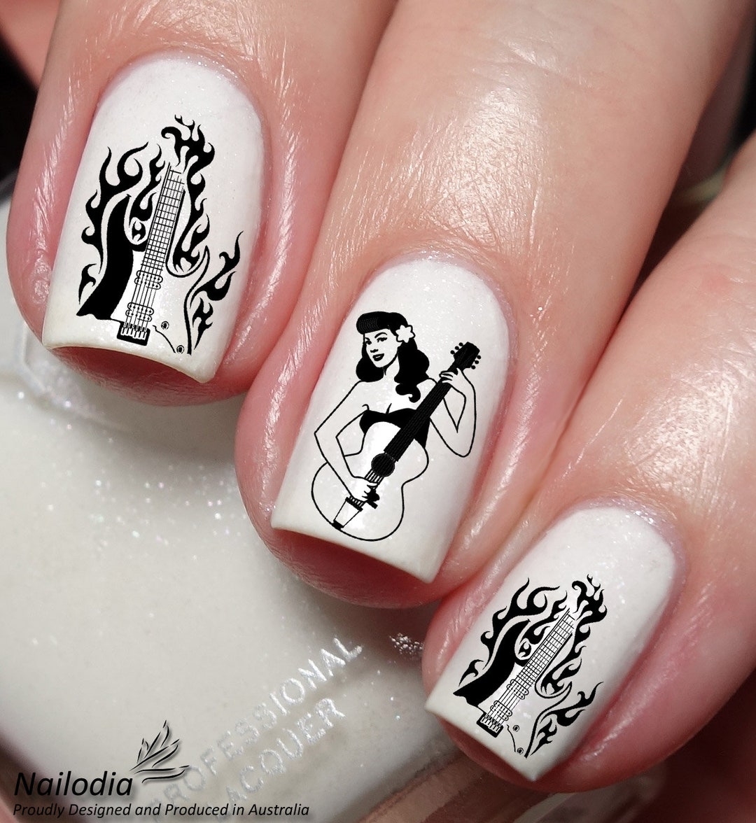 Guitar Players Nail Art Decal Sticker - Etsy
