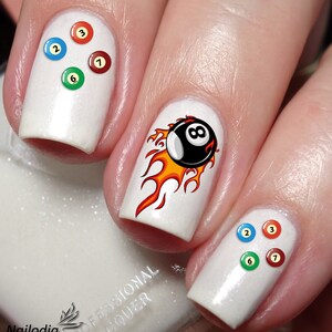Pool & Billiards Players Nail Art Decal Sticker - Etsy