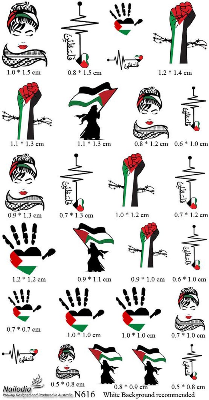I Love Palestine Nail Art Decal Sticker - Etsy