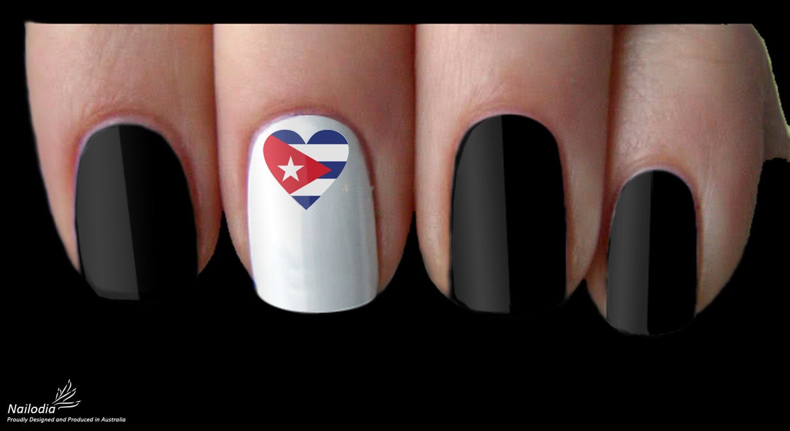 I Love Cuba Nail Art Decal Sticker - Etsy UK