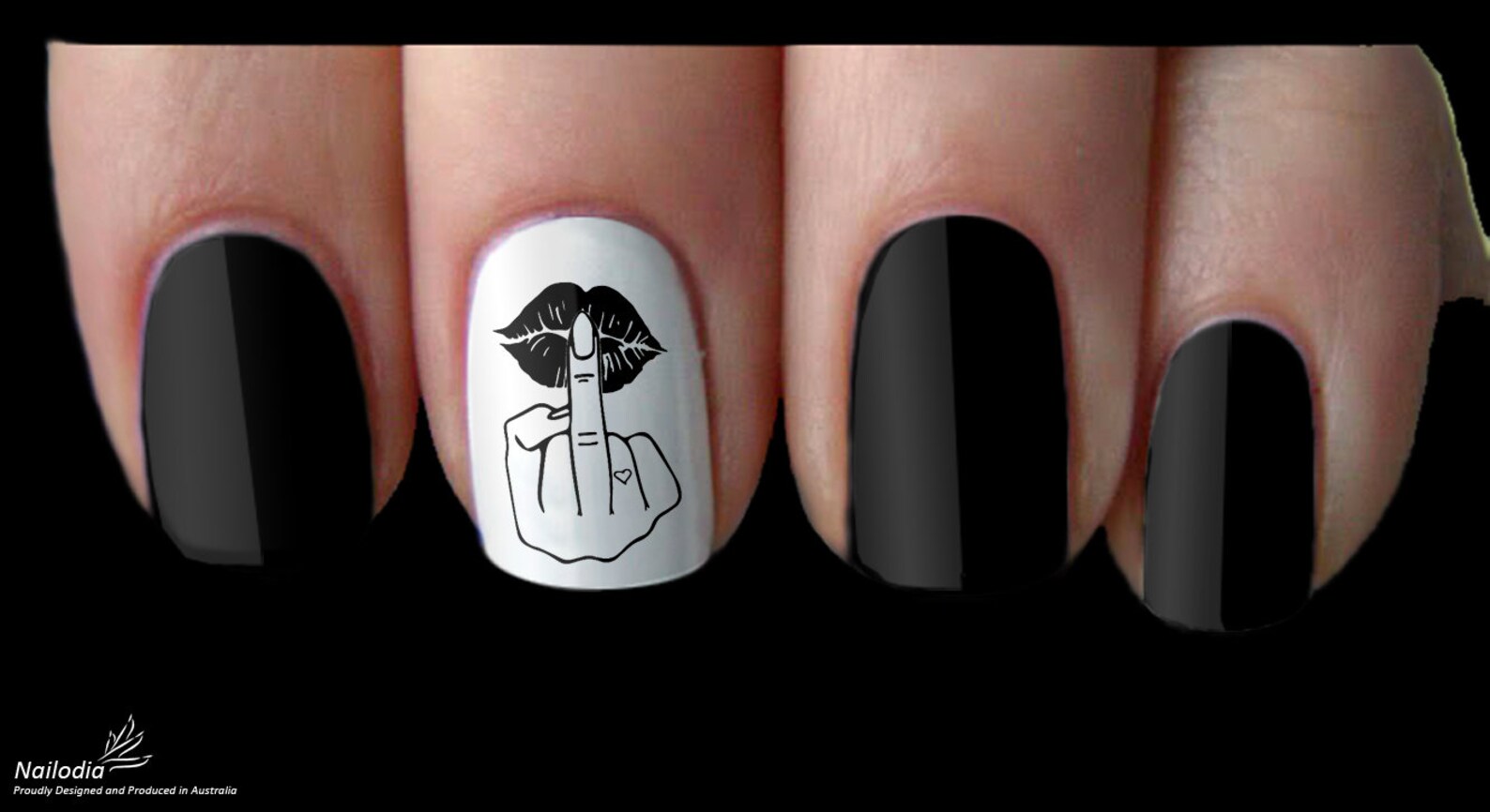 Middle Finger Nail Art Decal Sticker - Etsy