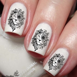 Lion Nail Art Decal Sticker Water Transfer Slider - Etsy