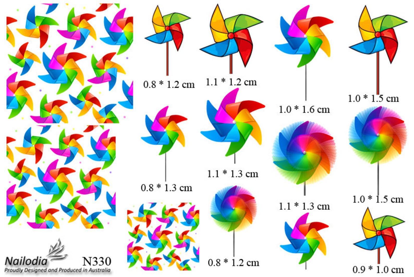 Pinwheel Windmill Nail Art Decal Sticker - Etsy