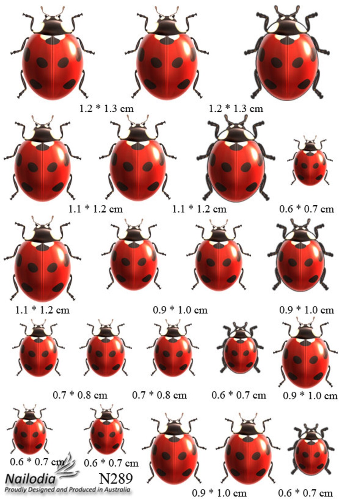 Ladybird Ladybug Lady Beetle Nail Art Decal Sticker - Etsy