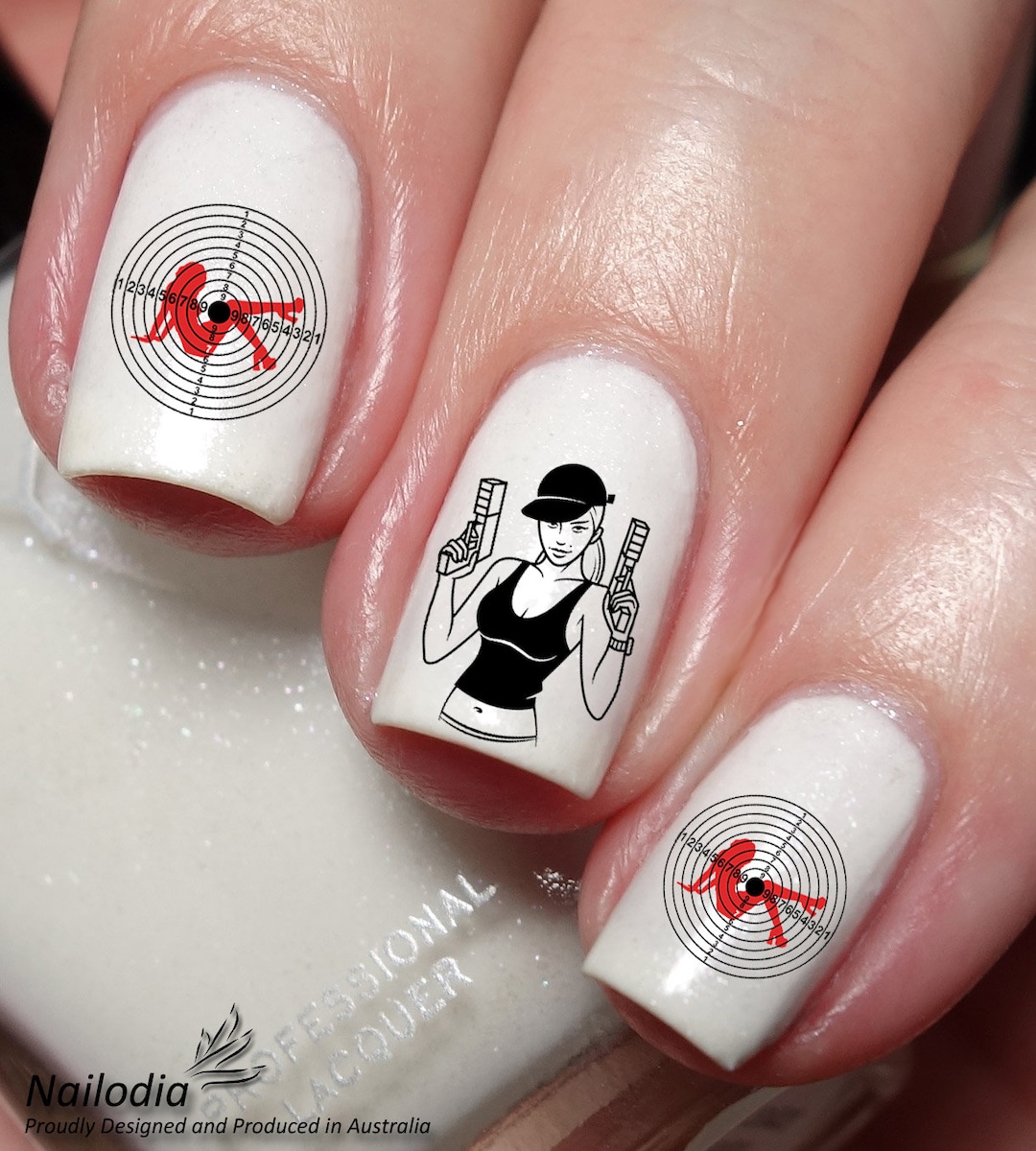 Girls and Guns Nail Art Decal Sticker - Etsy