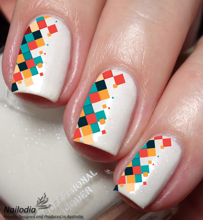 Geometric Pattern Nail Art Decal Sticker - Etsy