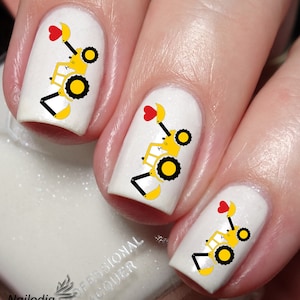 Bulldozer Digger Construction Nail Art Decal Sticker - Etsy