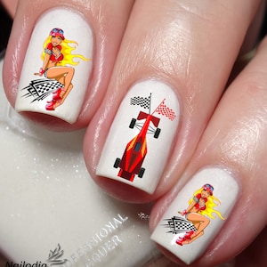 Racing Car Formula 1 Nail Art Decal Sticker - Etsy