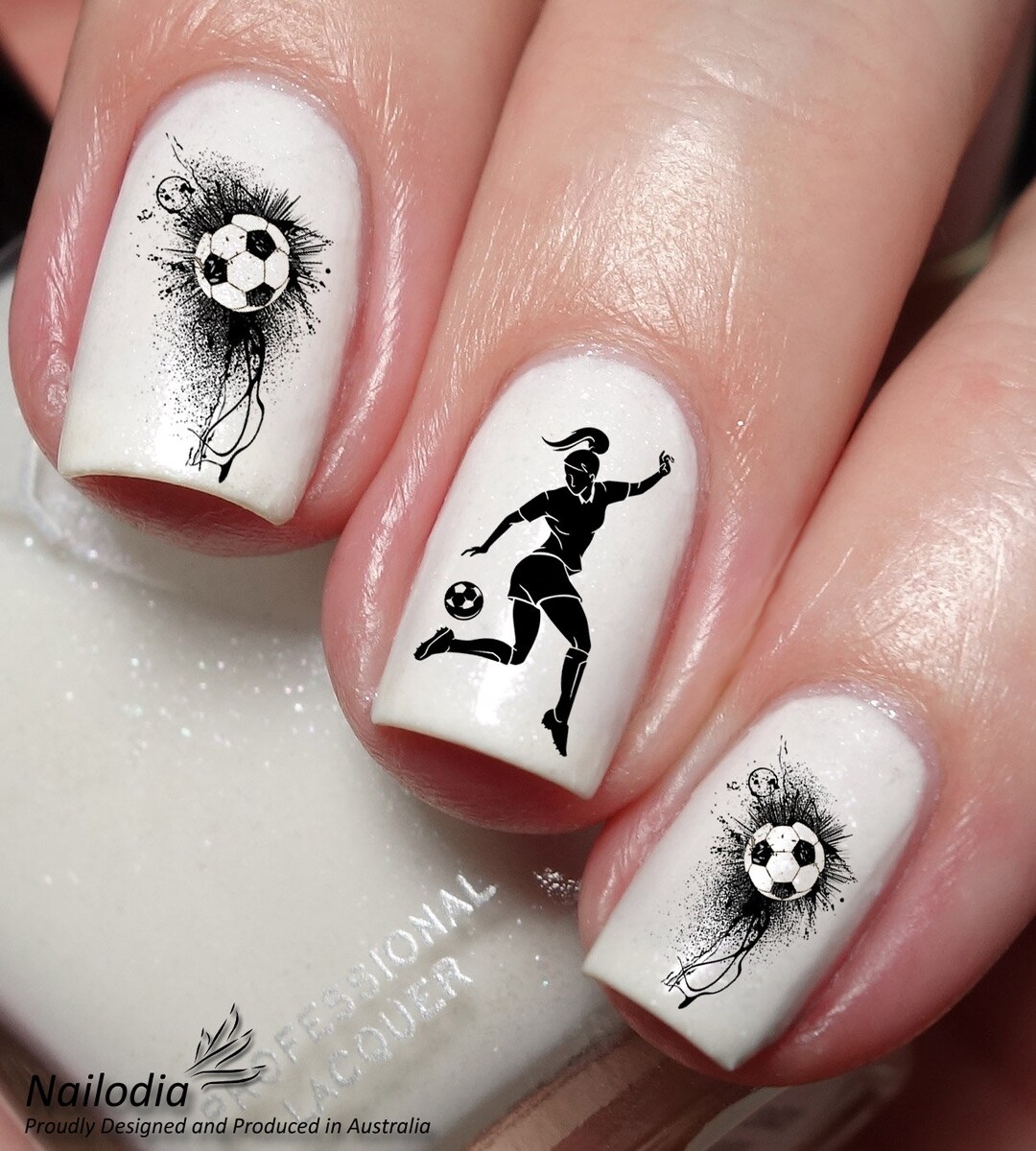 Women Football Soccer Nail Art Decal Sticker - Etsy