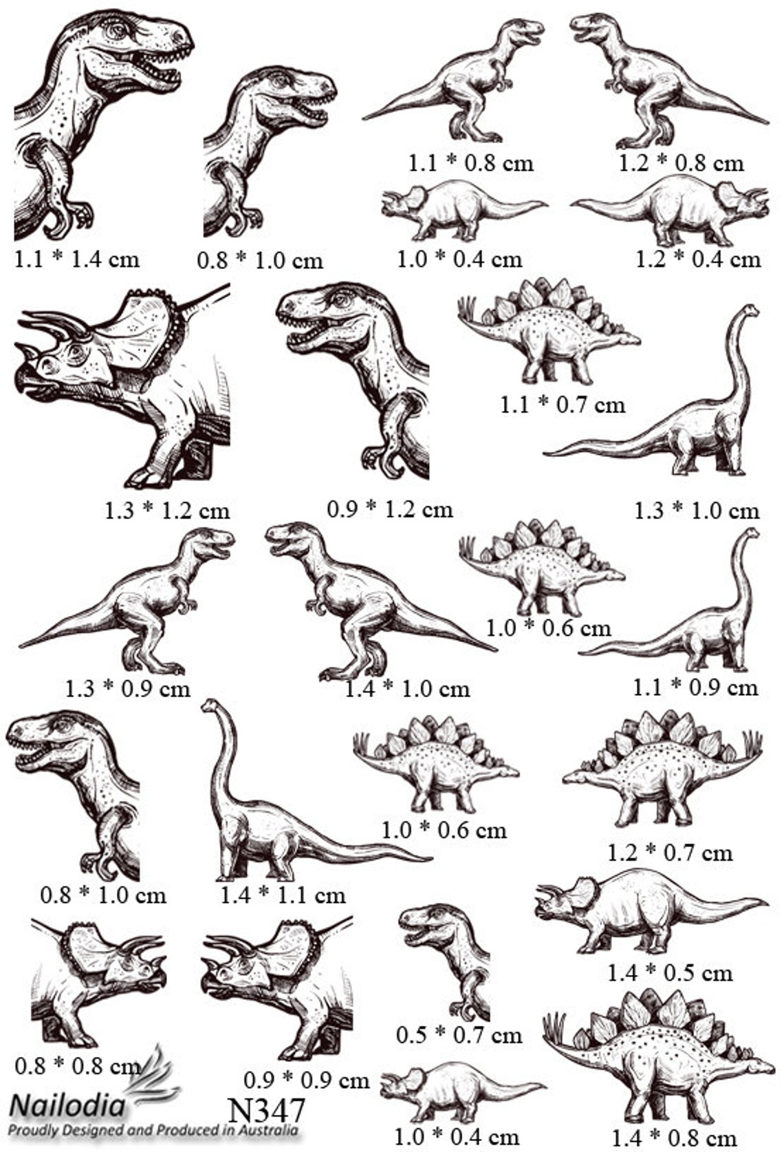 Dinosaur T-rex Nail Art Decal Sticker - Etsy