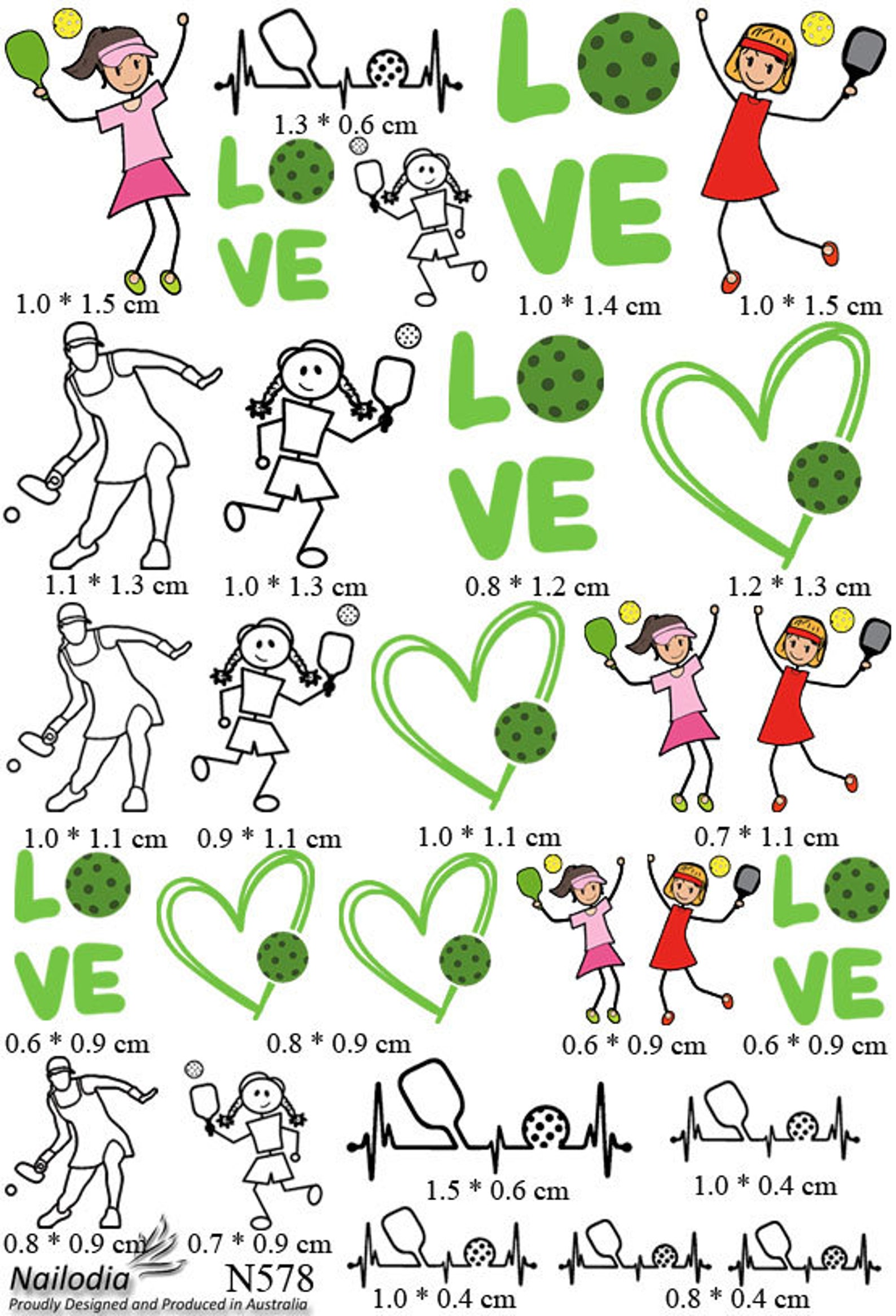 Pickleball Girl Nail Art Decal Sticker - Etsy
