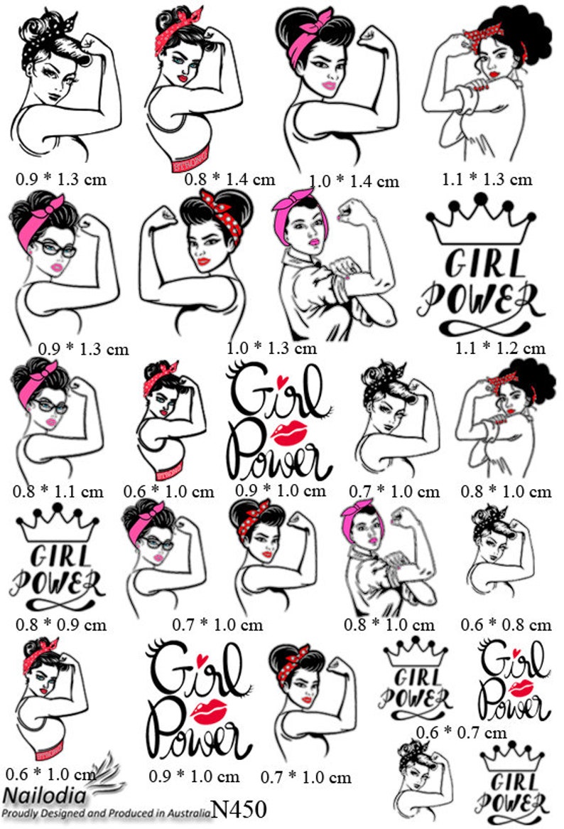 Girl Power Nail Art Decal Sticker - Etsy