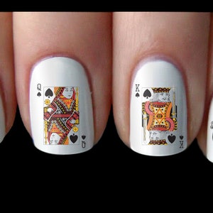 King Queen Jack & Ace of Spade Nail Art Decal Sticker - Etsy