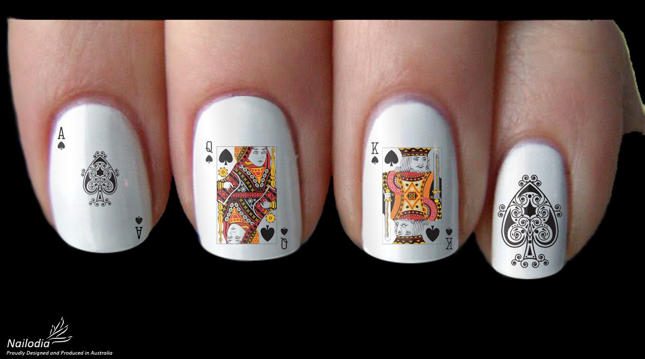King Queen Jack & Ace of Spade Nail Art Decal Sticker - Etsy Canada